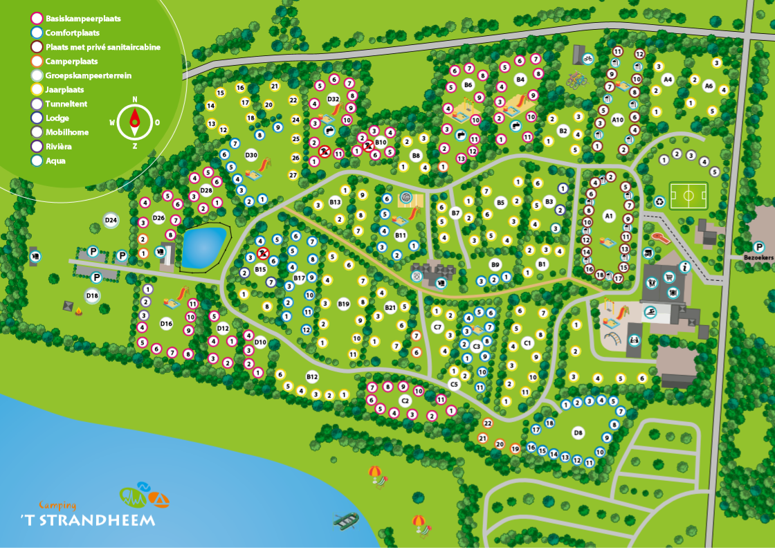 Plattegrond van de camping | Strandheem